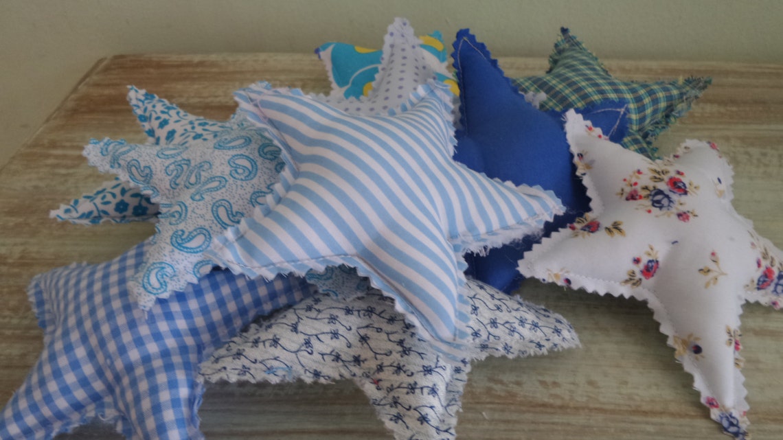 10 Stars Fabric Stars Mobile Crafting Fabric Stars Material | Etsy