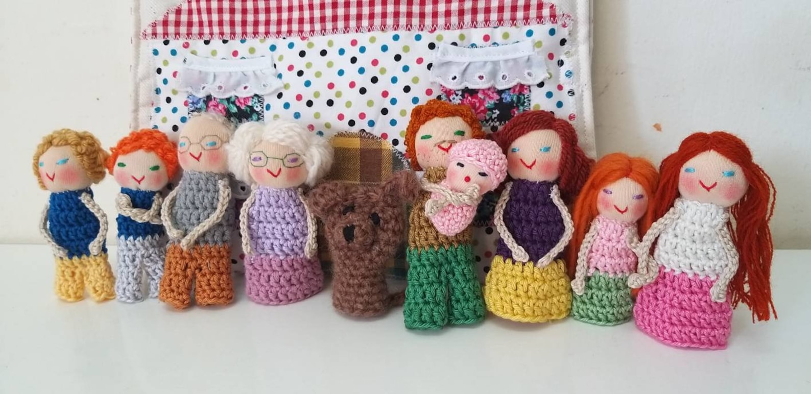 10 Family Members Finger Puppets Family Doll Set | Etsy