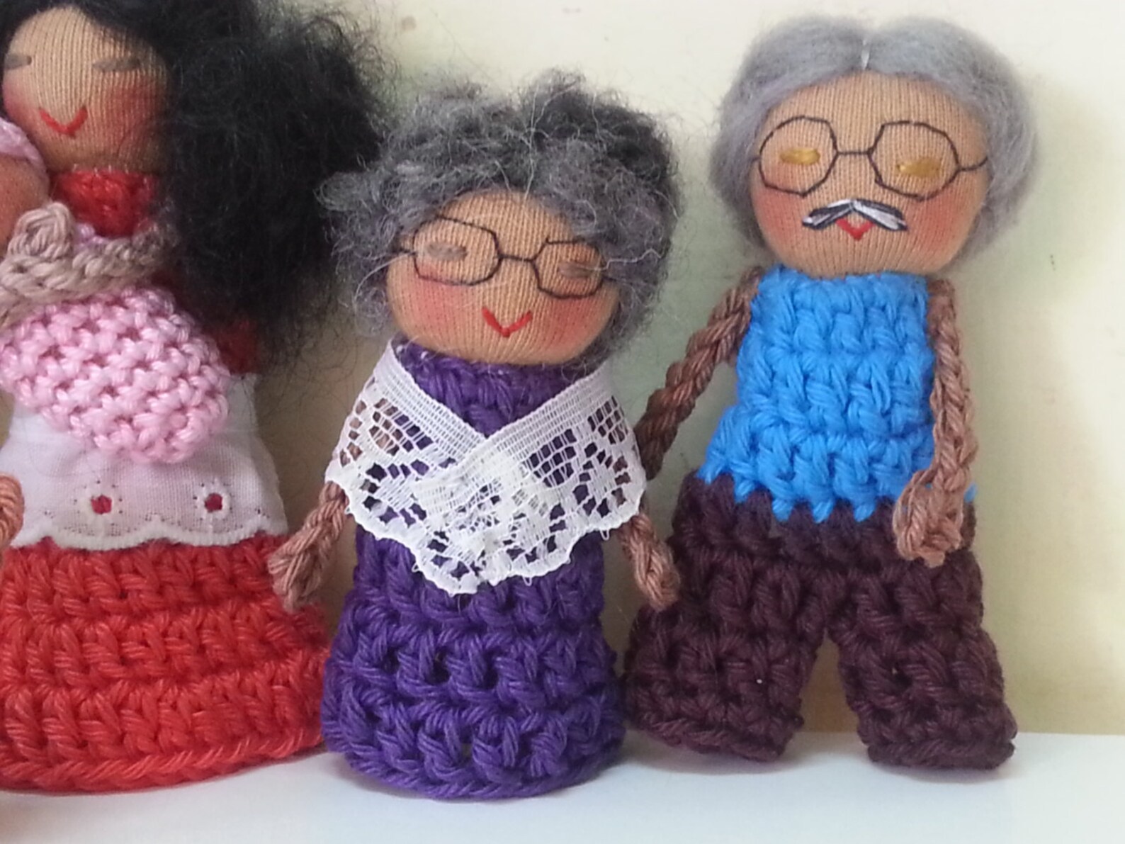 Grandma Grandpa Finger Puppet Grandparents Little Dolls - Etsy