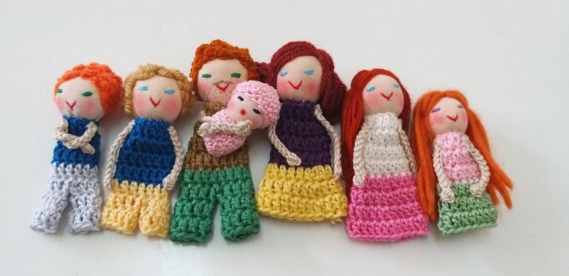 10 Family Members Finger Puppets Family Doll Set | Etsy