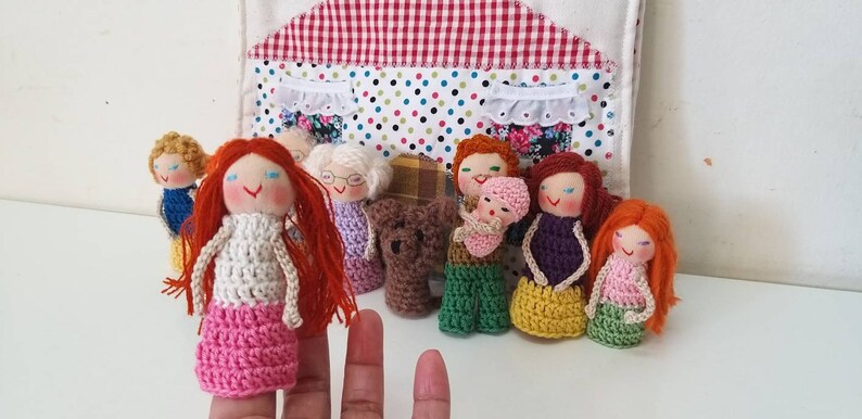 10 Family Members Finger Puppets Family Doll Set - Etsy