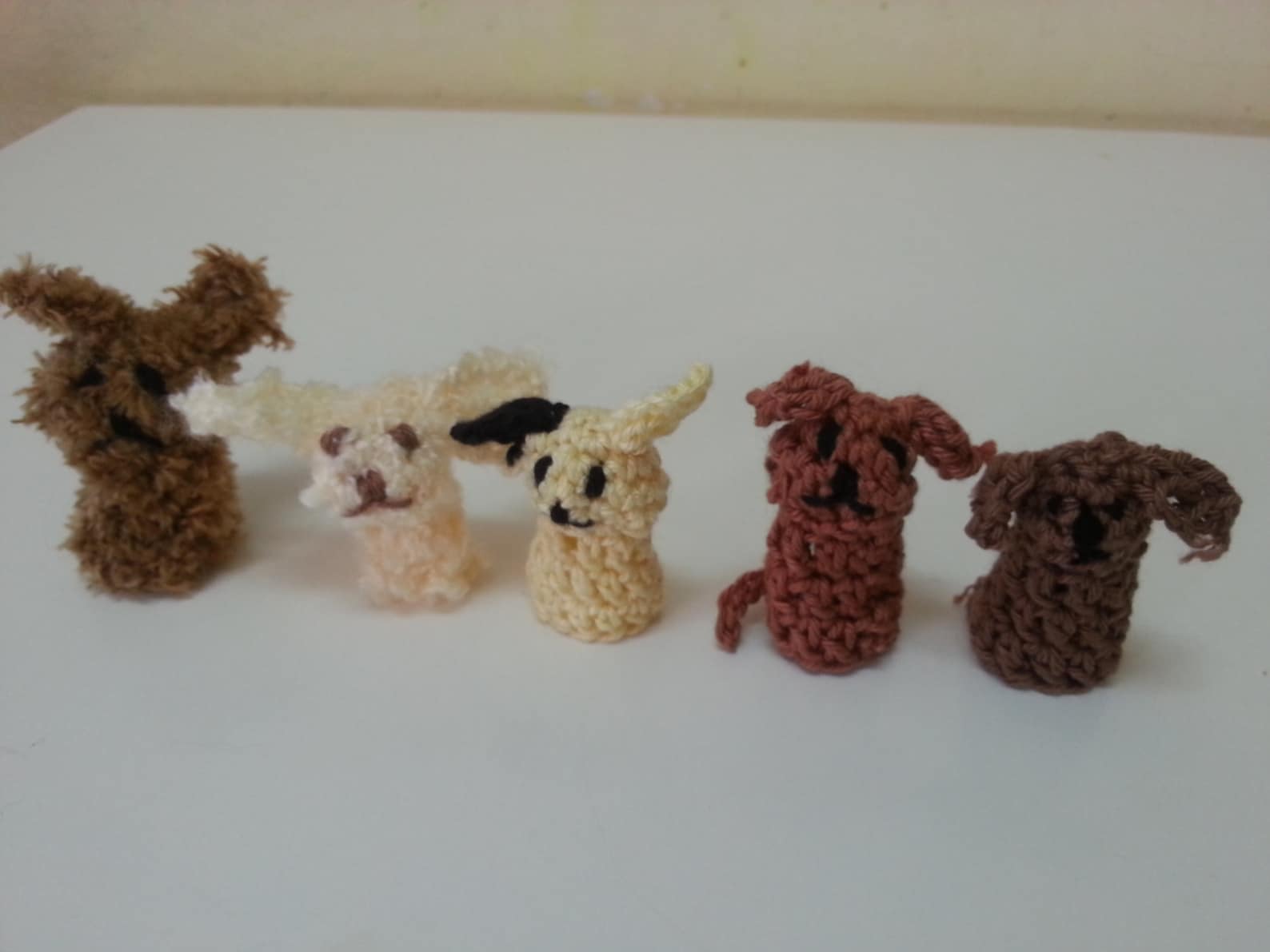 5 Dog Finger Puppets. Mini Dog Toy Crocheted Puppies - Etsy