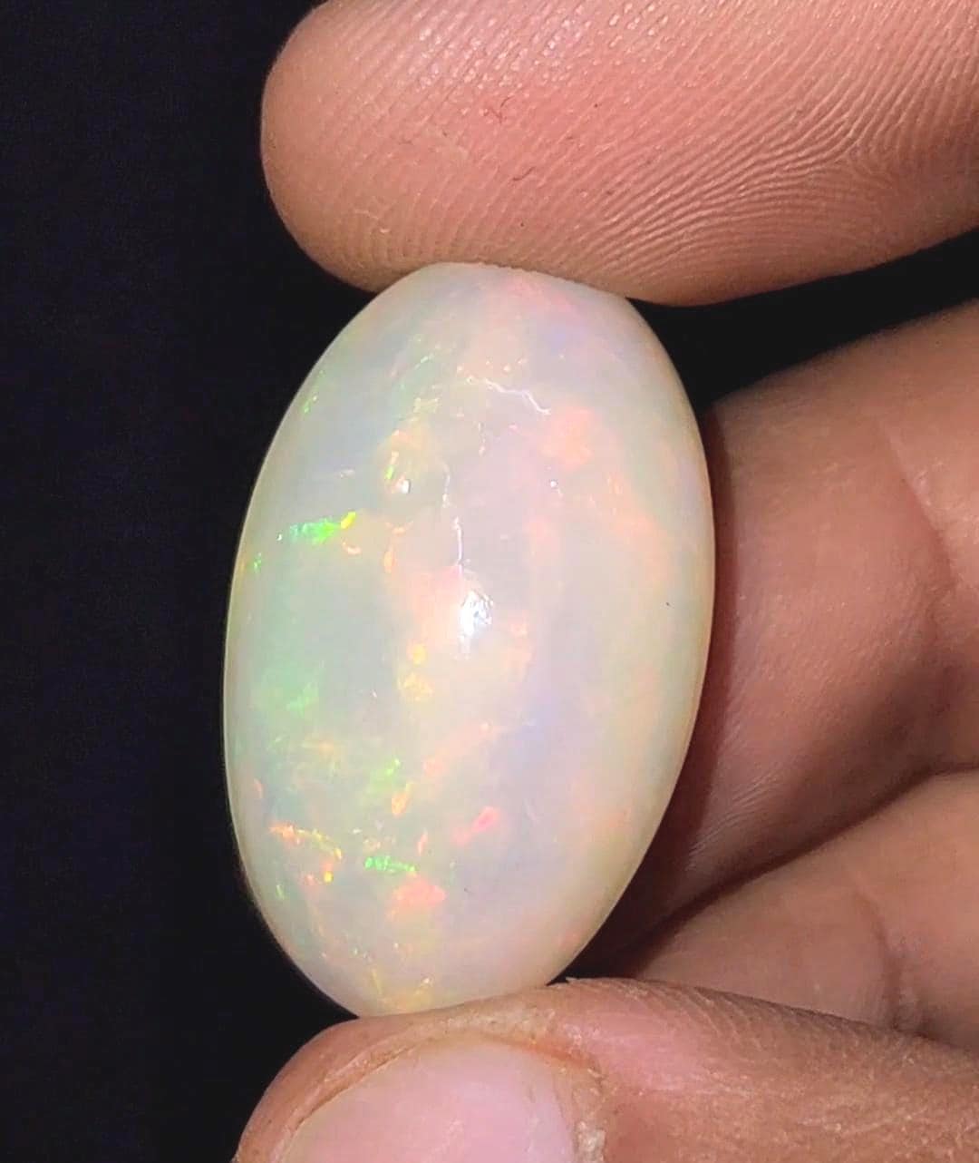 22 Carat Natural Ethiopian Black Opal Ovel Ovel Fire Opal Gemstone ...