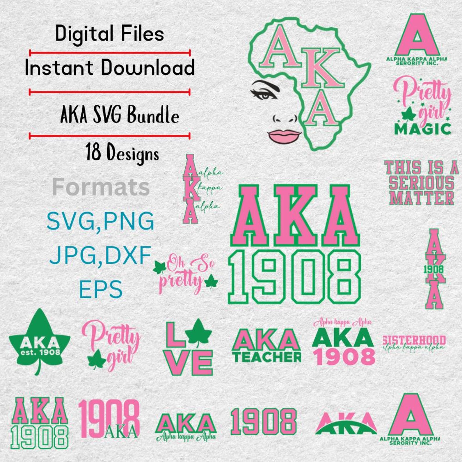 AKA Inspired Sorority SVG Bundle: Sisterhood Designs (digital Download ...