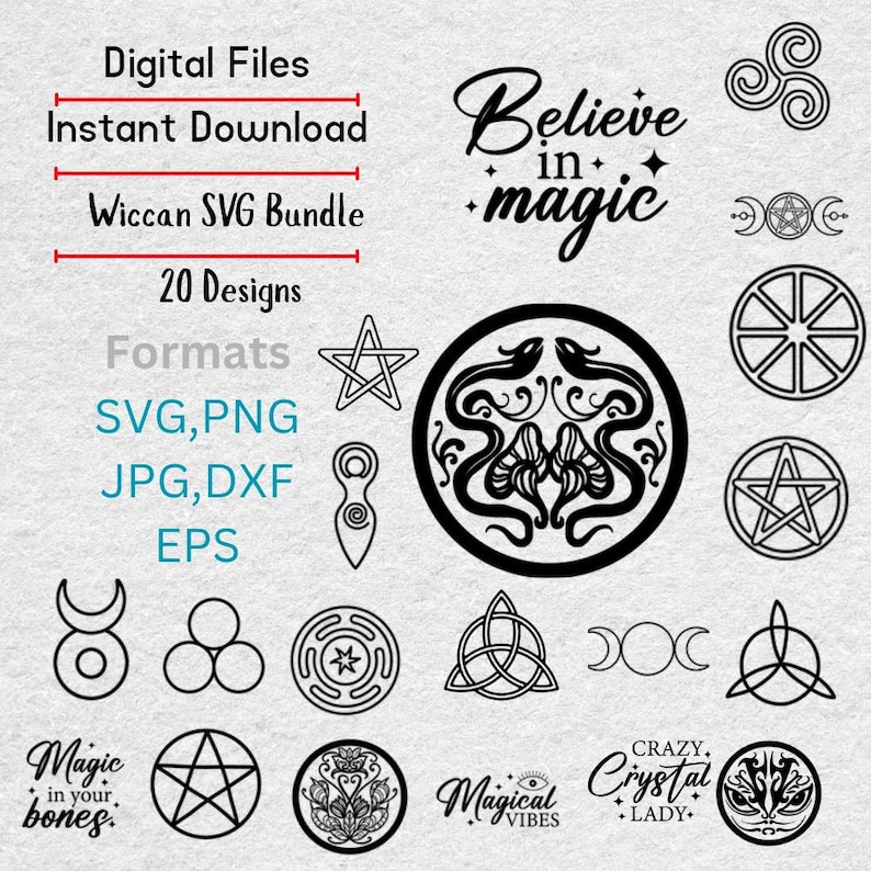 Wiccan Magic SVG Collection: Pagan Witchcraft Designs (digital Download ...