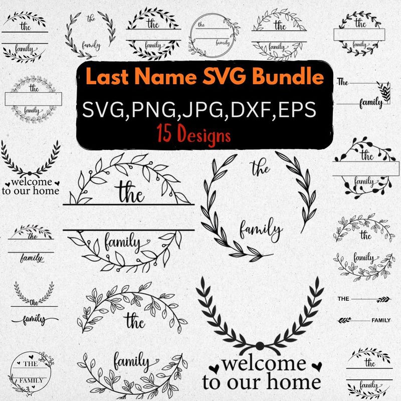 Last Name Svg - Etsy