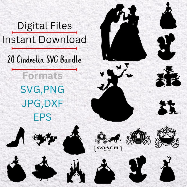 Cinderella Magical Moments – 20 Cinderella SVG Clipart for Cricut and ...