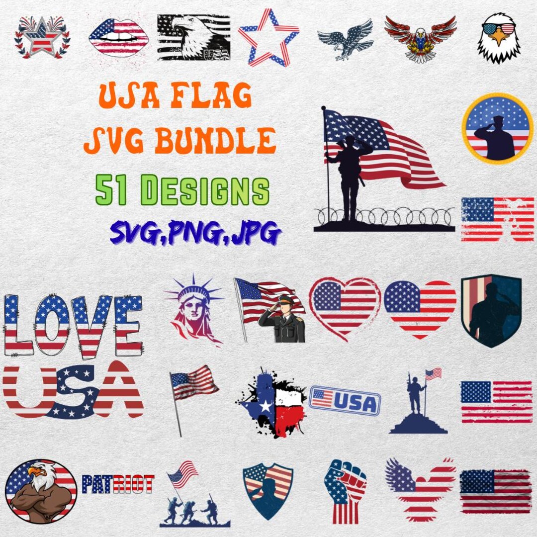 USA Flag Svg Bundle/patriot Svg Bundle/presidents Day Svg/love USA Svg ...