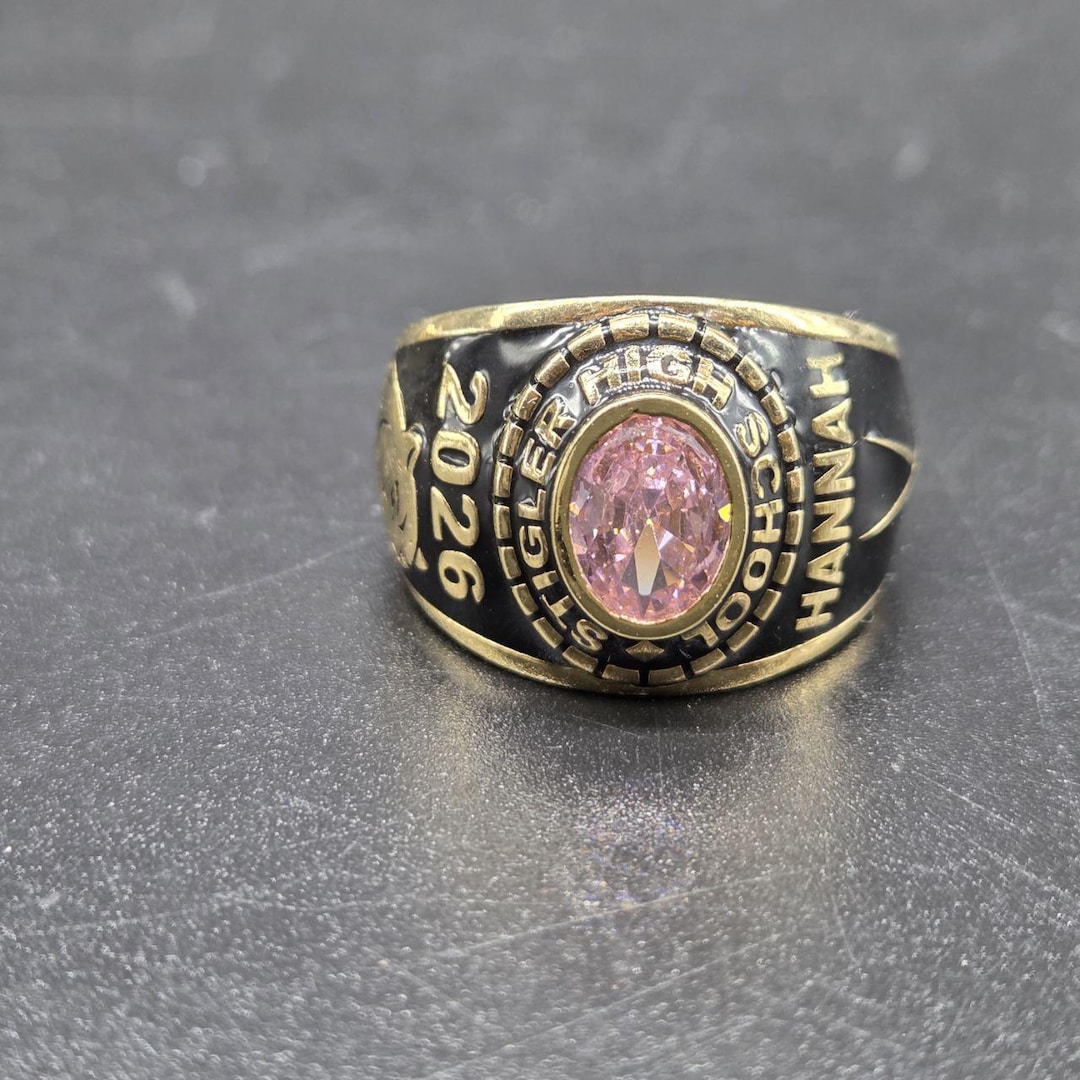 Custom High School Class Ring for 2026 Graduation, Women & Men, 925 ...