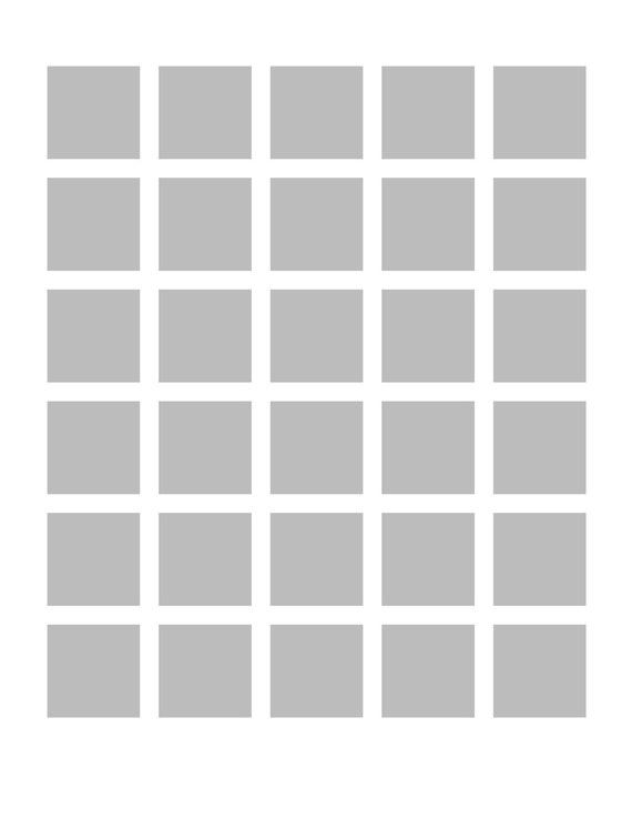 Psd Template 30 Squares 1 1/4 Inch | Etsy