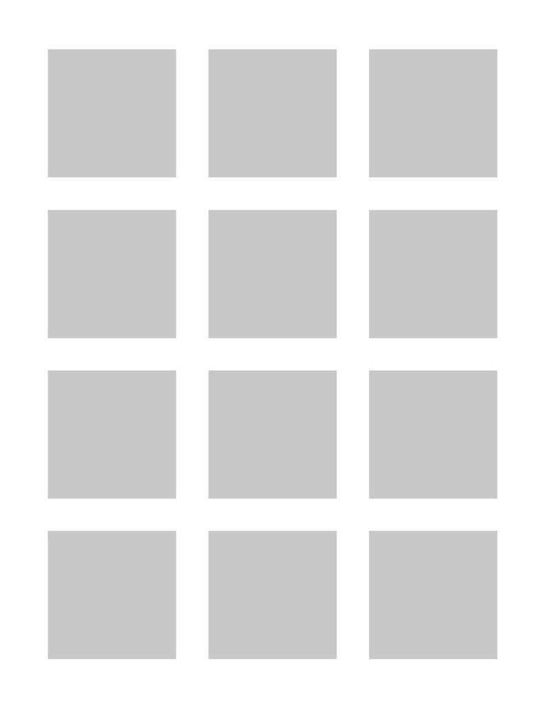 Psd Template - 12 Squares, 2 Inches - Etsy