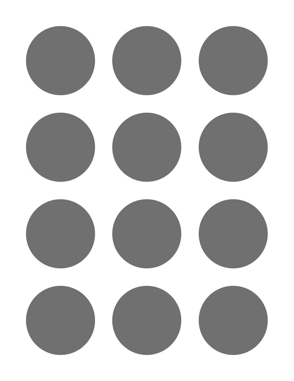 Psd Template - 12 Circles, 2 Inch Diameter - Etsy