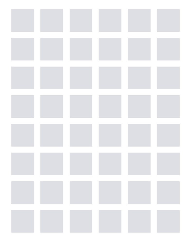 Psd Template - 48 One Inch Squares - Etsy