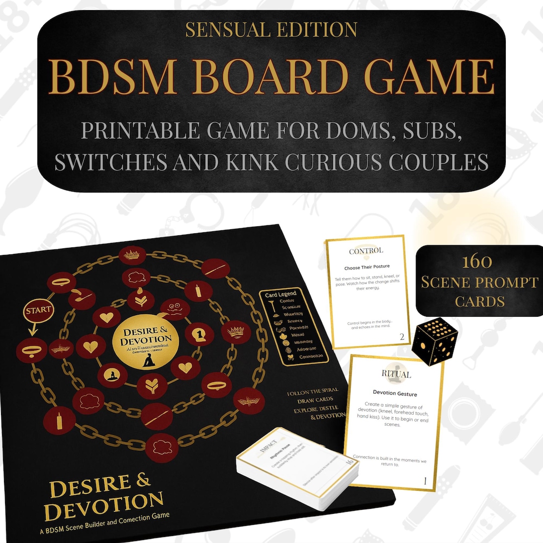 Kinky BDSM Board Game Printable Fun | Impact Ritual Aftercare Intimacy Connection Switch Couples ...