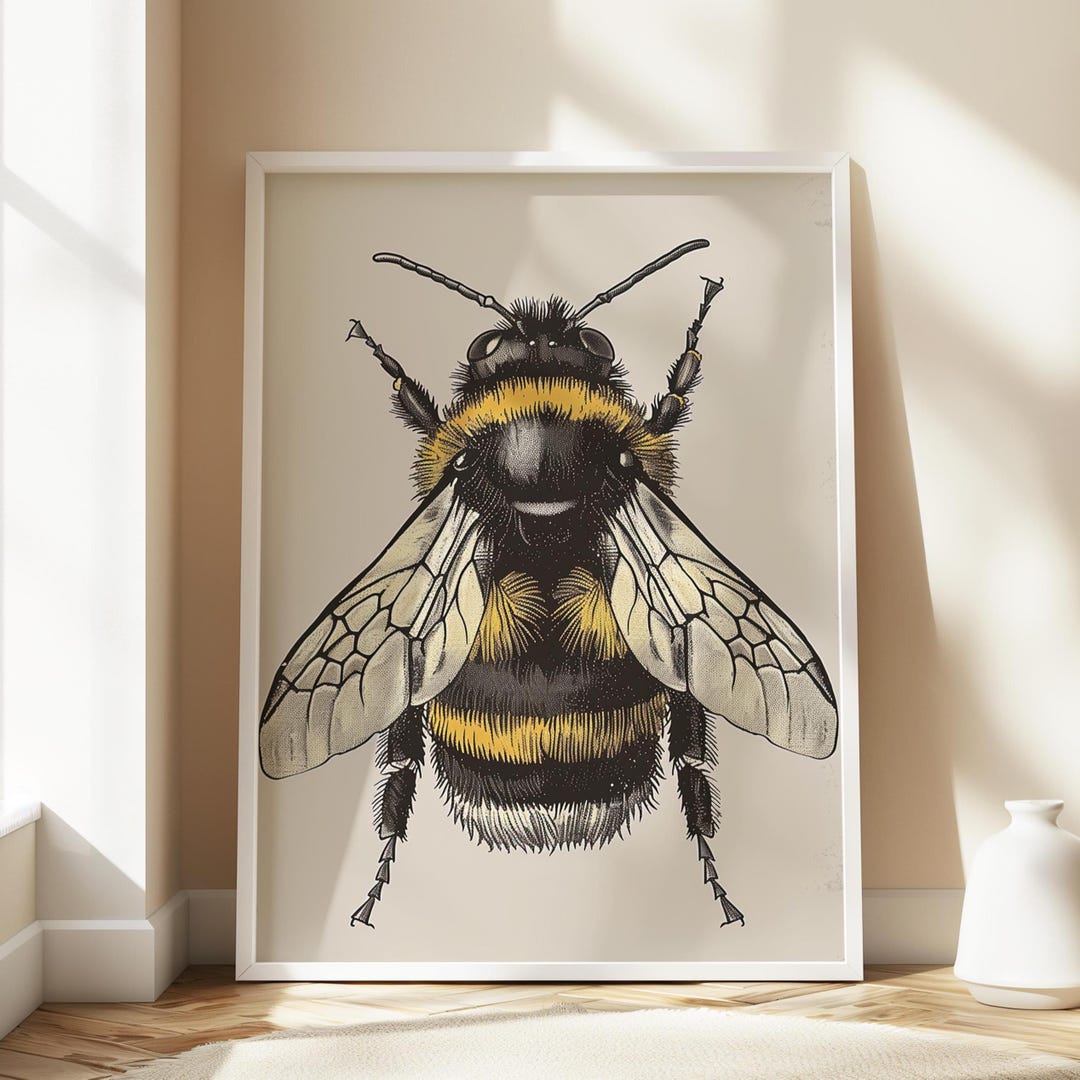 Bumblebee Wall Art, Vintage Insect Digital Print, Instant Download ...