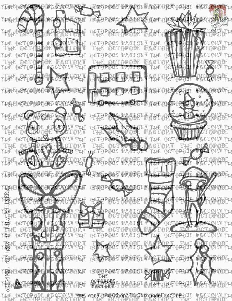 INSTANT DOWNLOAD Christmas Elements Digital Stamp Set - Etsy