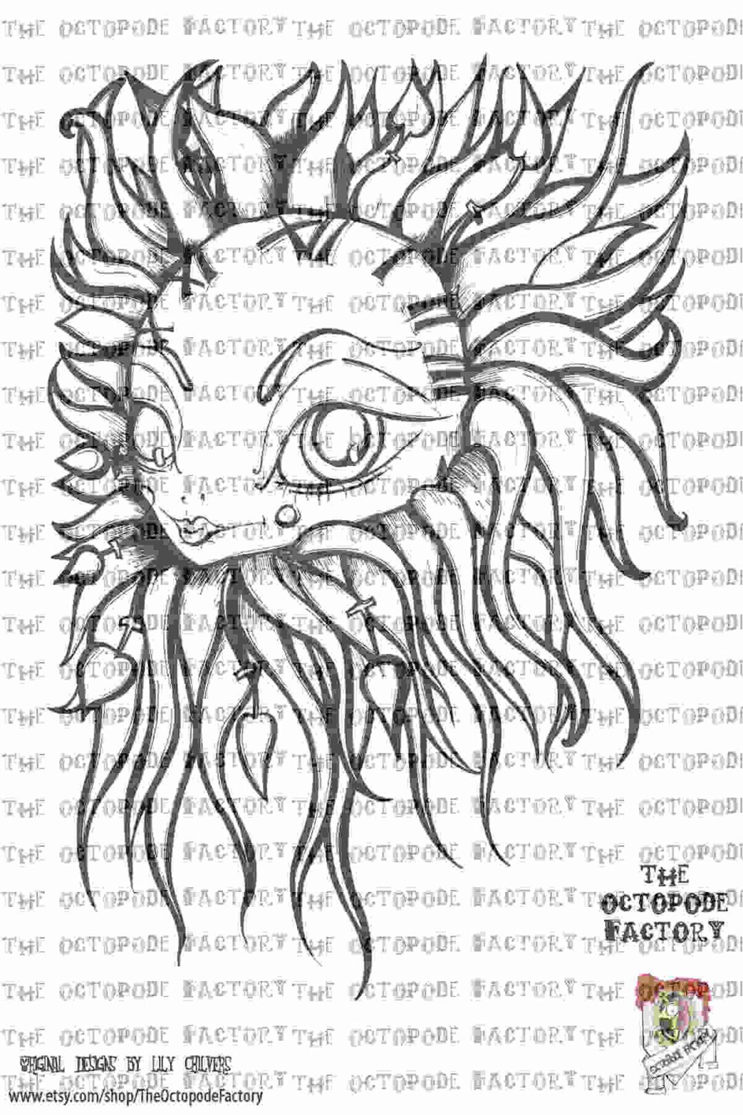 INSTANT DOWNLOAD Clockwork Sun Digital Stamp - Etsy