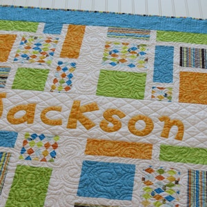 Made-to-order, Personalized Baby Quilt With Name Applique Fabric ...