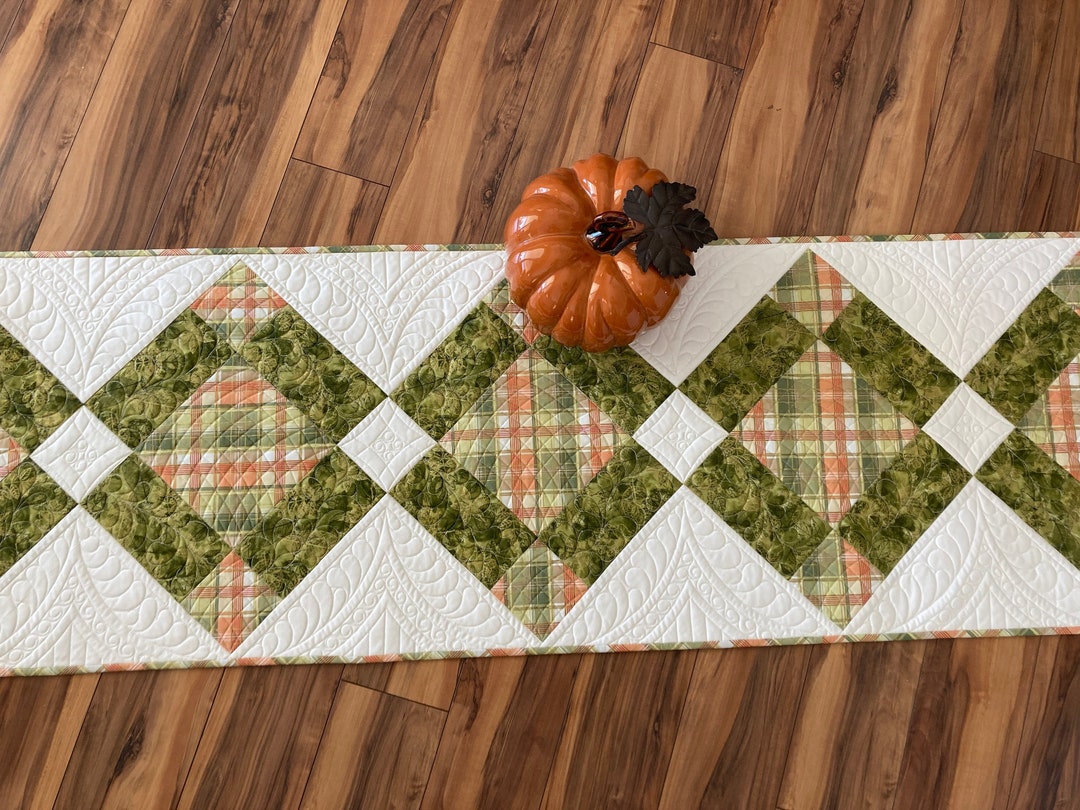 Extra Long, Fall Quilted Table Runner, Autumn Table Topper, BIG Runner - Etsy
