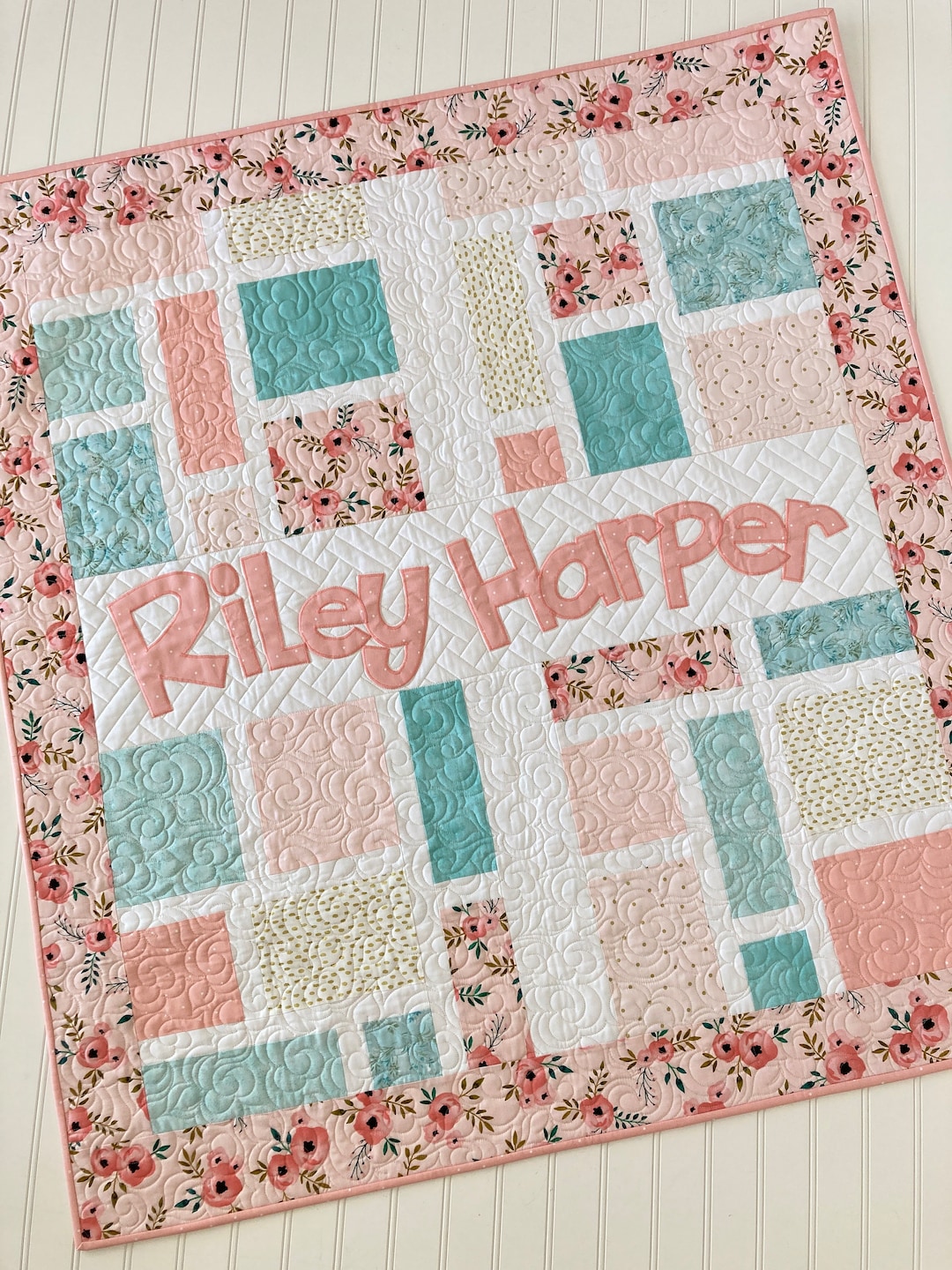 Made-to-order, Custom Name Quilt, Baby Quilt, Personalized Kid Quilt ...