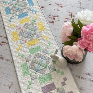 Spring, Easter Quilted Table Runner, Pastel Table Topper, Extra Long Table Quilt - Etsy