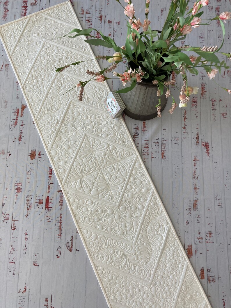Made-to-order Quilted Whole Cloth Table Runner - Etsy