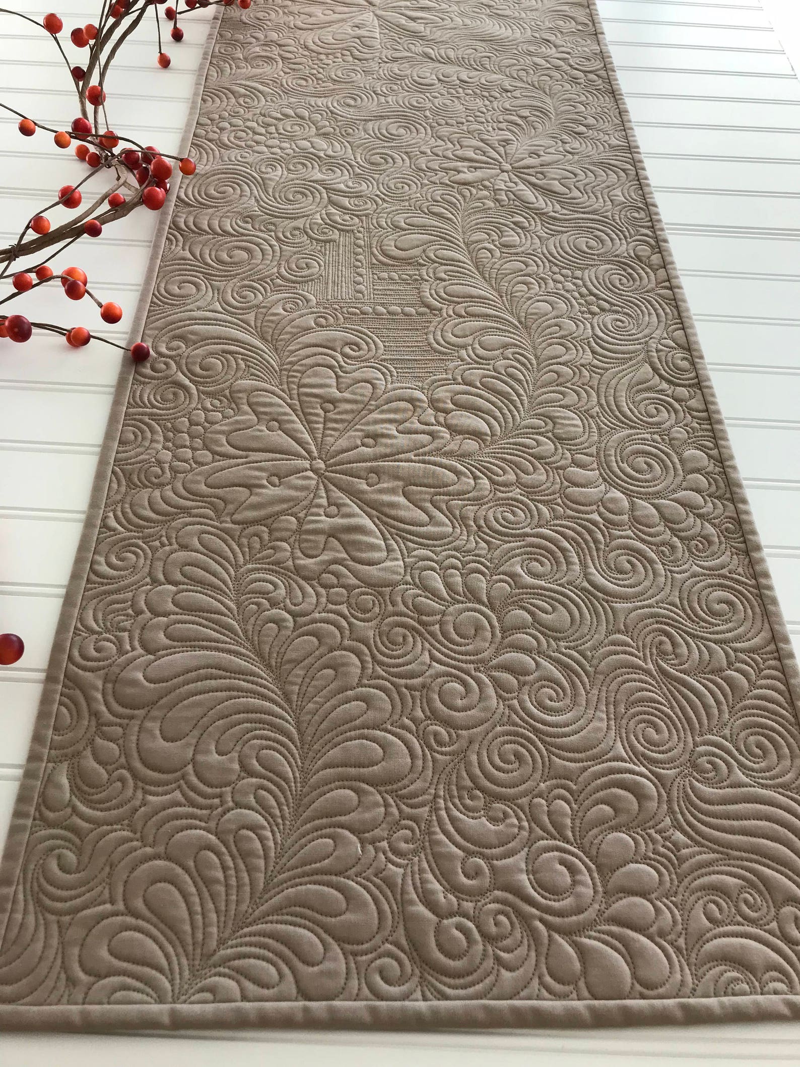 Made-to-order Whole Cloth Quilted Table Runner Made to Order - Etsy