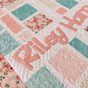 Made-to-order, Custom Name Quilt, Baby Quilt, Personalized Kid Quilt ...