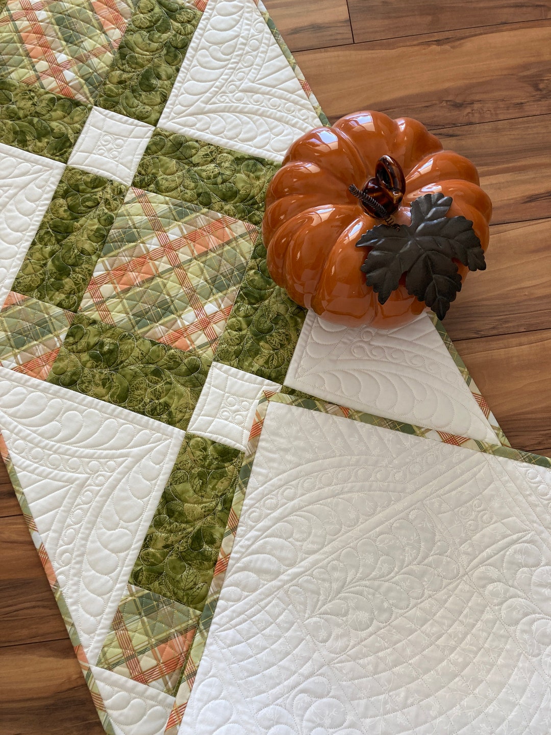 Extra Long Fall Quilted Table Runner Autumn Table Topper - Etsy