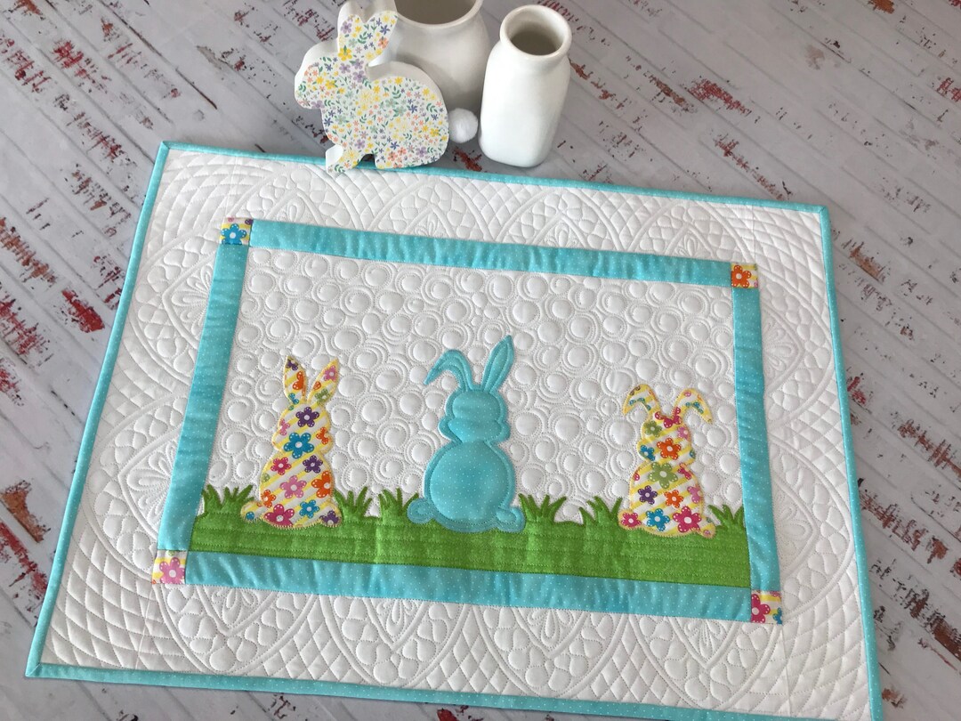 Easter Quilted Wall Hanging or Table Topper With Whimsical Applique ...