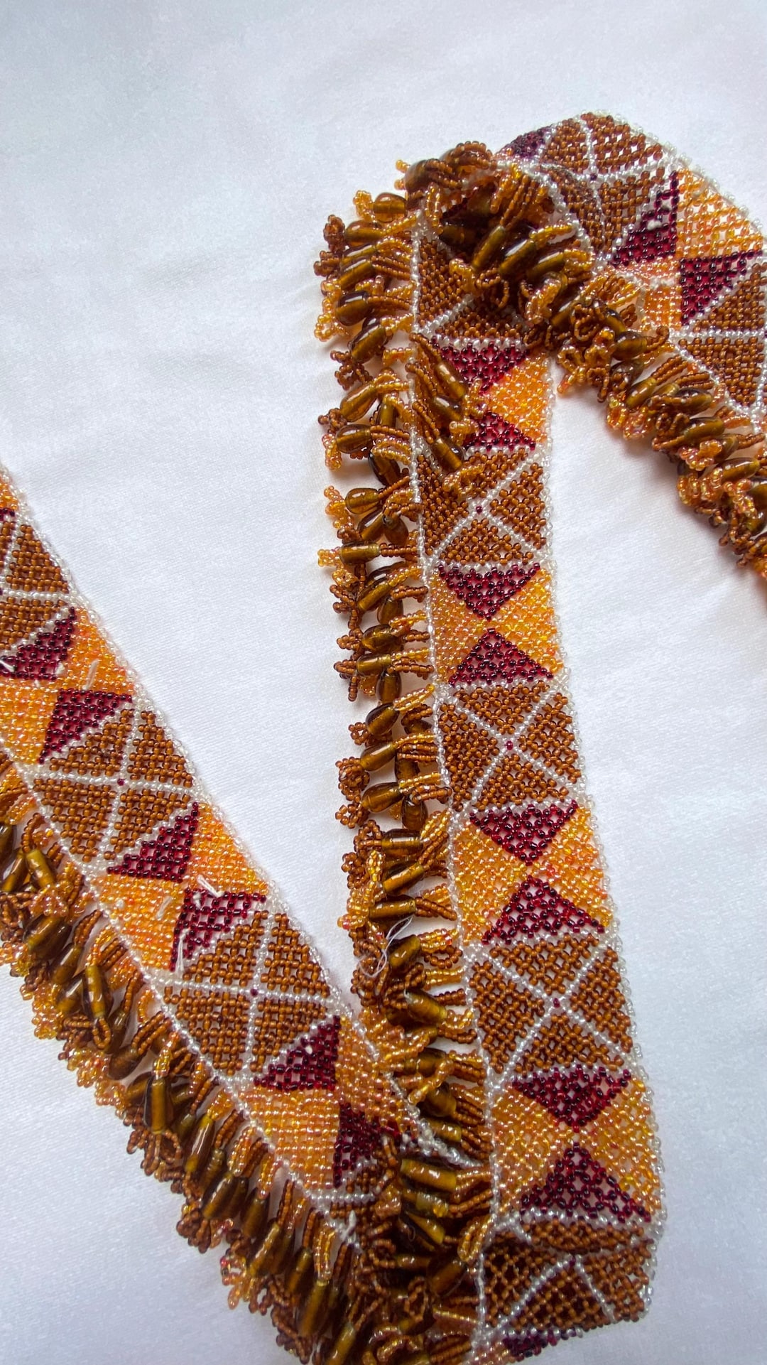 Vintage Gujarati Beaded Toran – 1990s Handmade Door Hanging or Belt ...