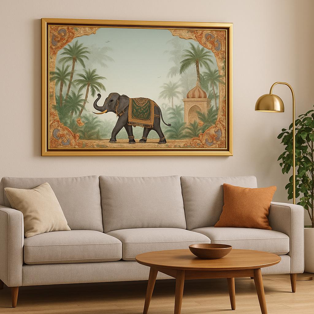 Colorful Indian Art: Mughal Elephant Painting - Printable Digital ...