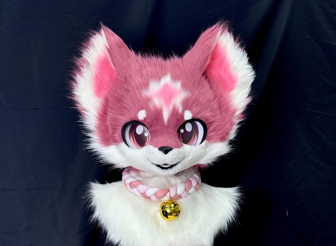 Fuchsia Cub Fursuit Head Rosy Chase Of Love And Freedom Handmade Furry