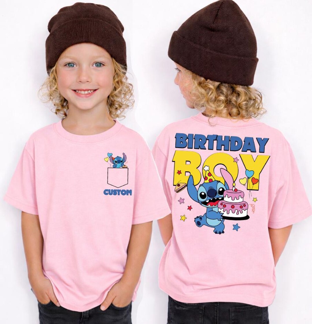 Custom Stitch Birthday Boy Shirt Personalized Name Age Kids Party Tee ...
