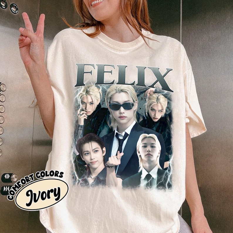 Vintage 90s Bootleg Felix Stray Kids T-shirt, Unisex Comfort Colors Tee ...