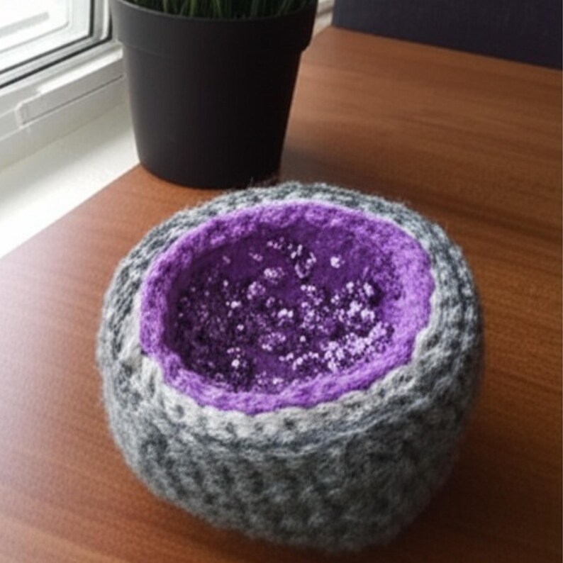 Amigurumi Geode Crochet Pattern | Spherical Rock Purple Geode Crochet ...