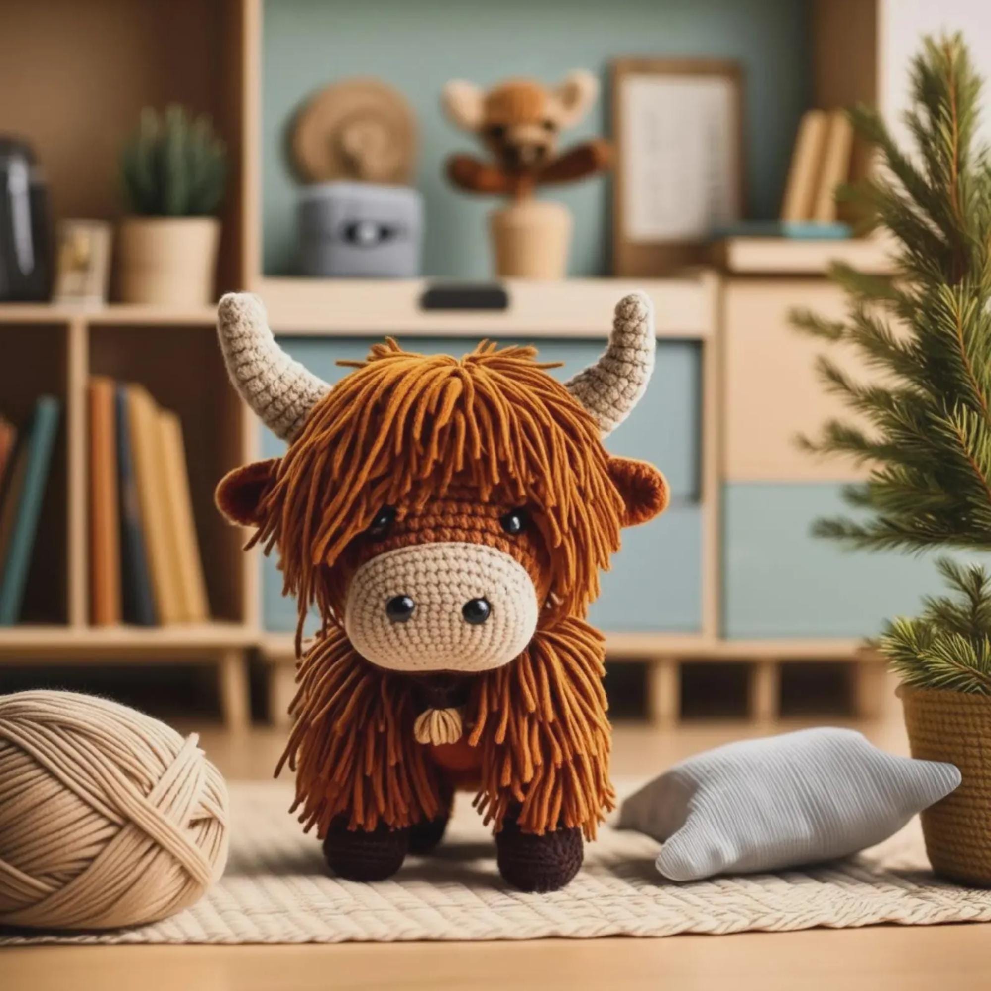 Amigurumi Highland Cow Crochet Pattern | Crochet Highland Cow Pattern ...