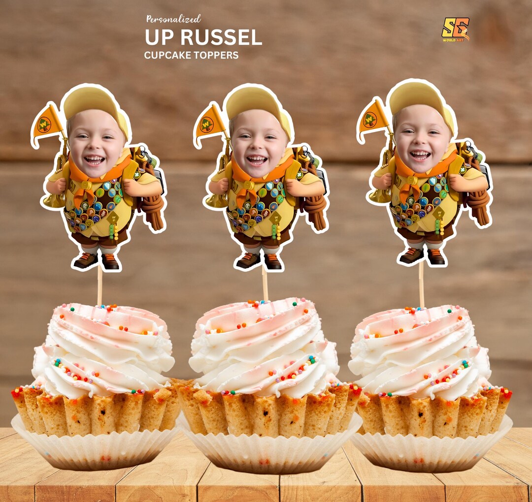 Personalized up Russel Face Cupcake Toppers (digital File) - Etsy