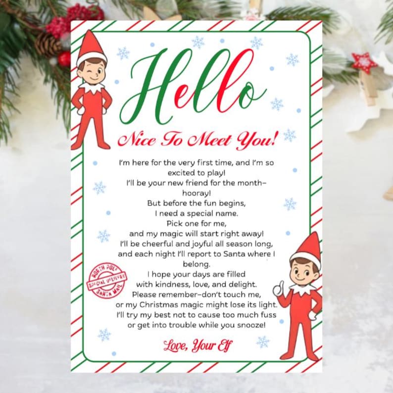 Editable Elf Arrival Letter, Welcome Printable (digital Download) - Etsy