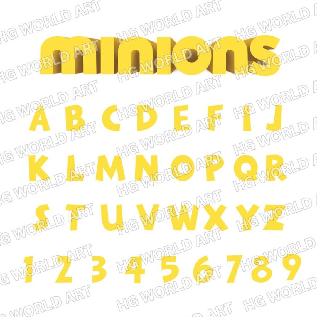 Minions Font, Minion Font, Minion Svg, Minion Font Svg, Minion Font ...
