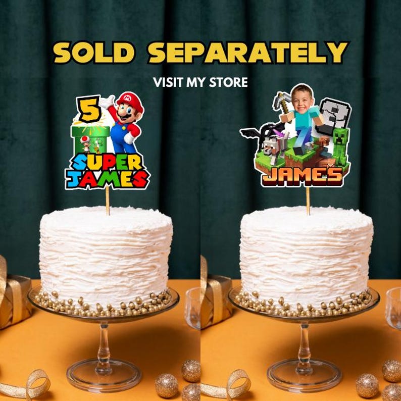 Printable Mario Bros Cake Topper, Mario Birthday Party Cake Topper ...