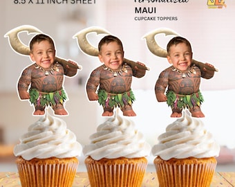 Maui Personalized Face Cupcake Toppers - Etsy