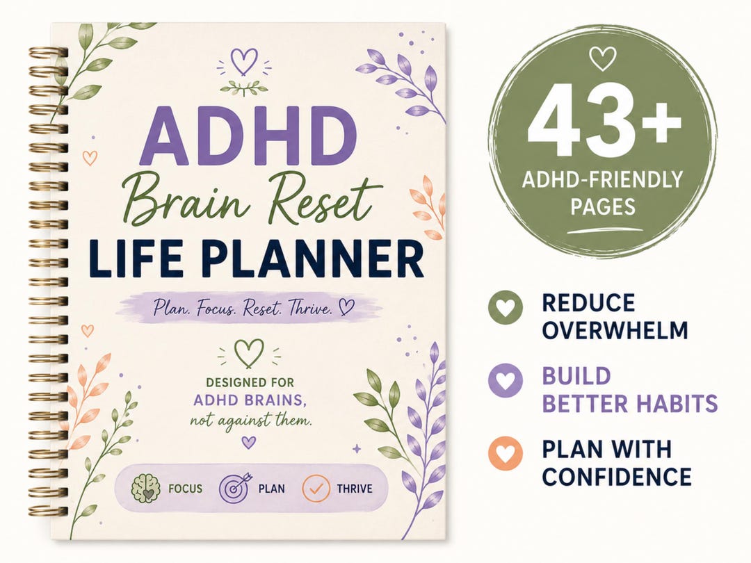 Printable ADHD Life Planner for Adults, Daily, Weekly, Monthly Routines ...