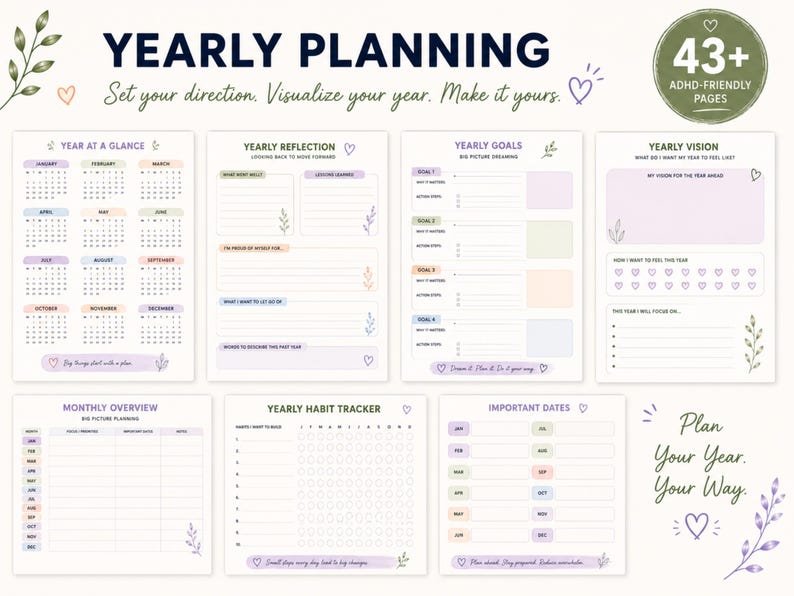 Printable ADHD Life Planner for Adults, Daily, Weekly, Monthly Routines ...