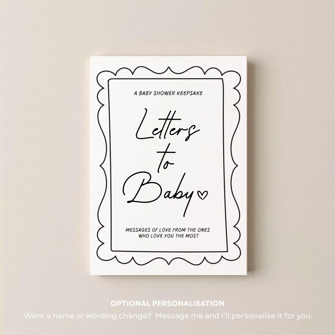 Letters to Baby Shower Activity Printable, Baby Shower Keepsake Cards ...