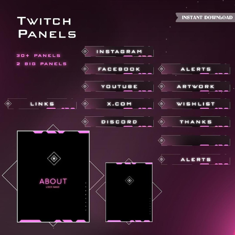 Cyberpunk Pink Stream Kit Overlay for Twitch & Youtube | Neon ...