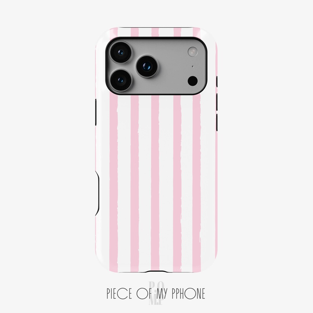 Phone Case Hand-drawn Pink Stripes – Cute Pastel Aesthetic Art | iPhone ...
