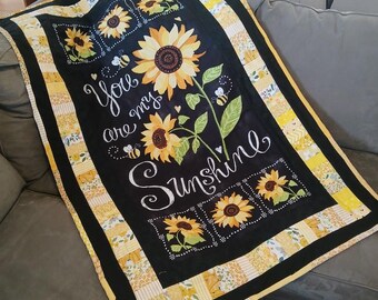 You Are My Sunshine Quilt/throw- Sunflower - Etsy