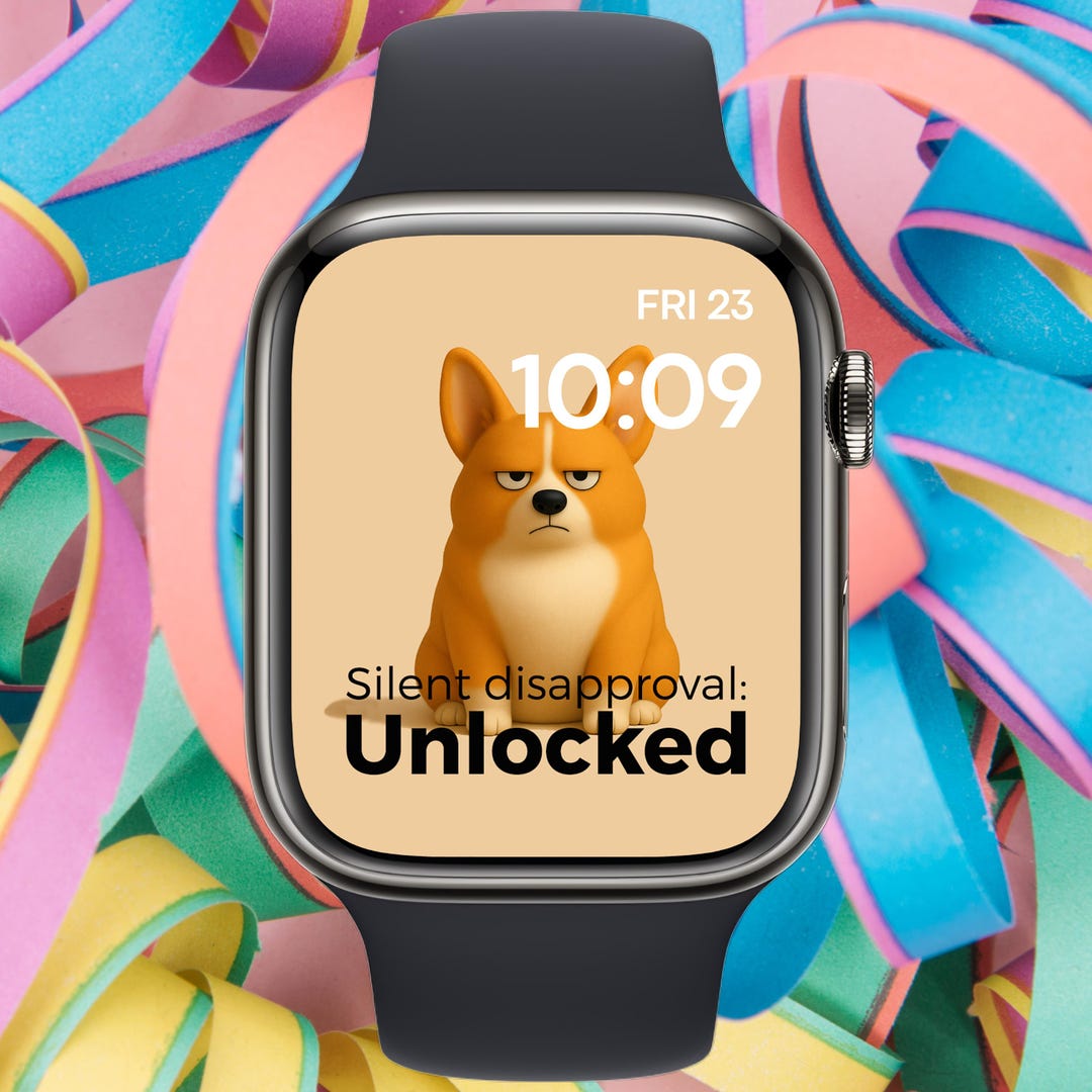 Funny Corgi Apple Watch Face: Judgmental Dog Wallpaper (digital ...
