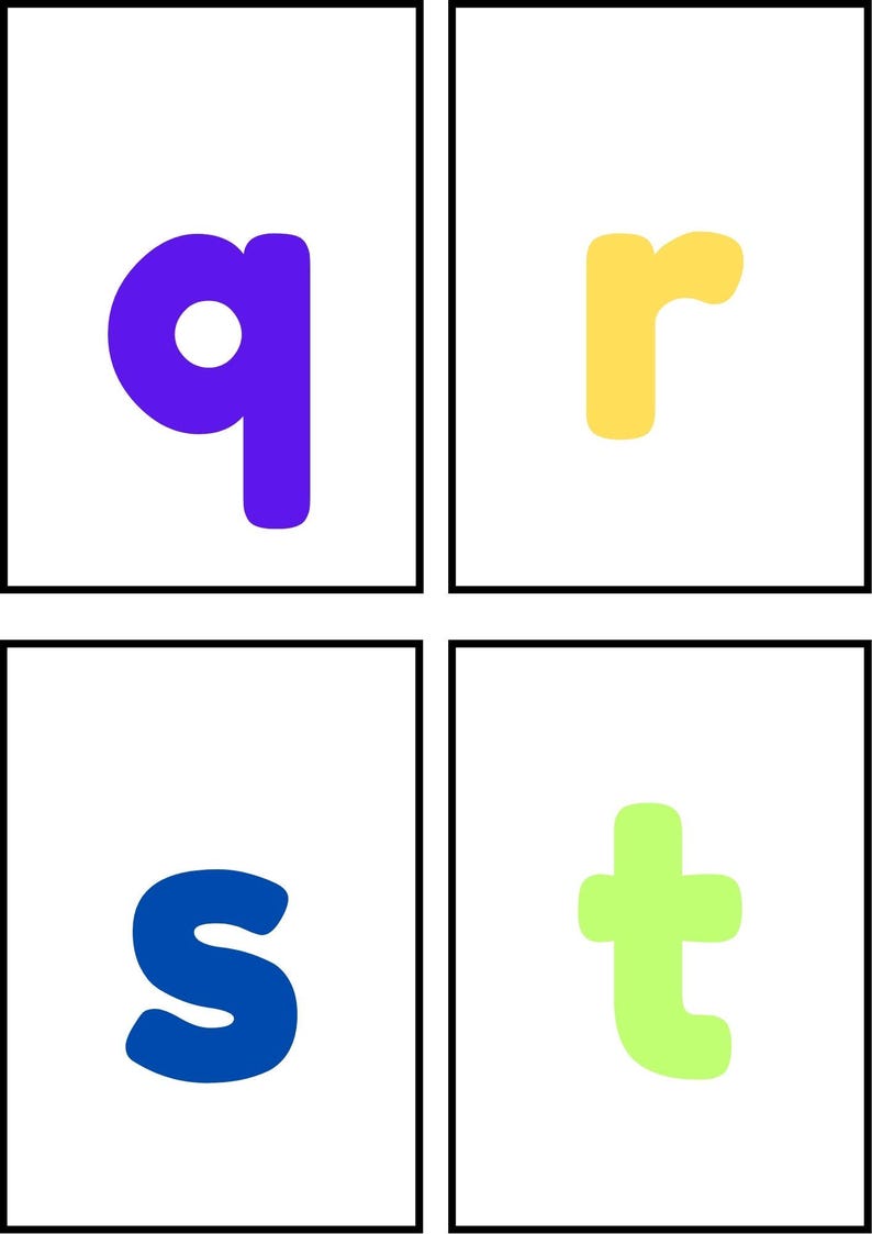 Colored Upper & Lowercase Alphabet Flashcards - Etsy